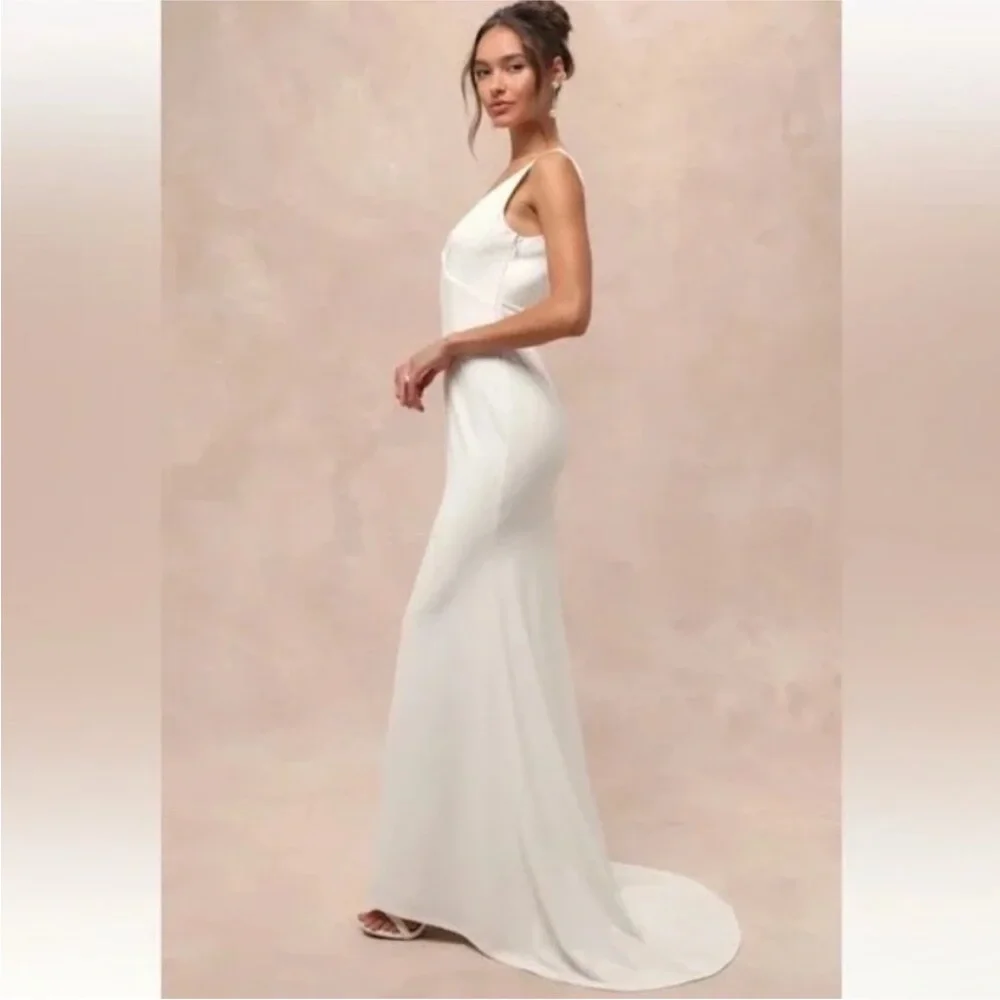 Lulus | Dresses | Lulus Captivating Promise Mermaid Elegant White Maxi ...